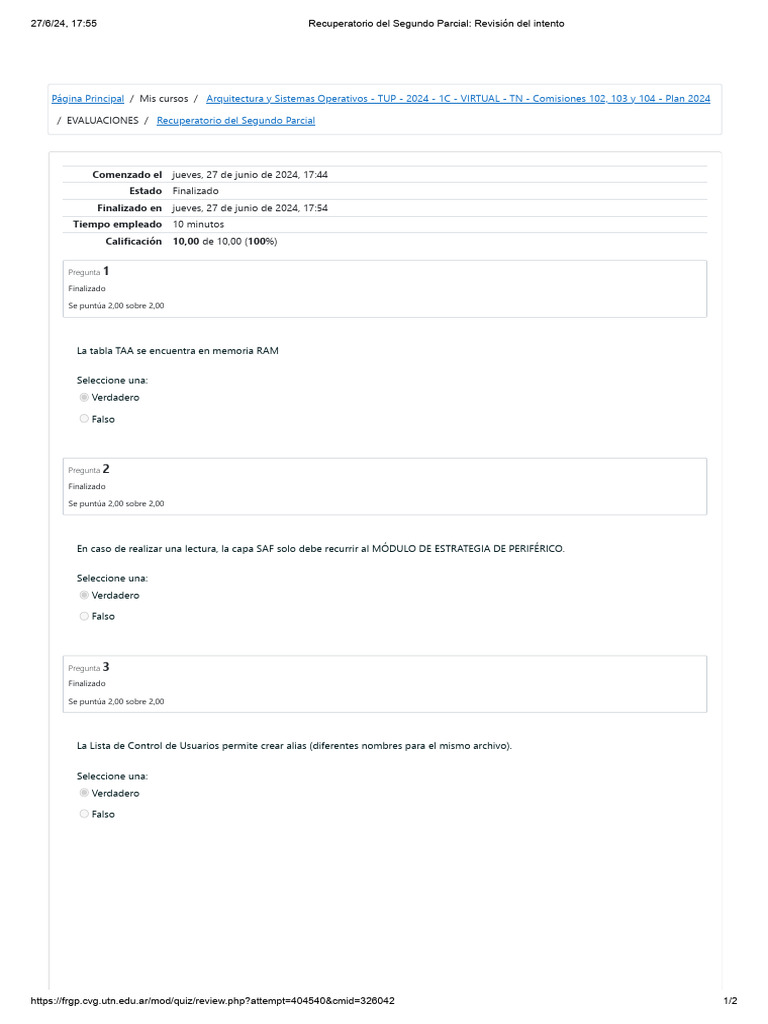 Recuperatorio Segundo Parcial | PDF