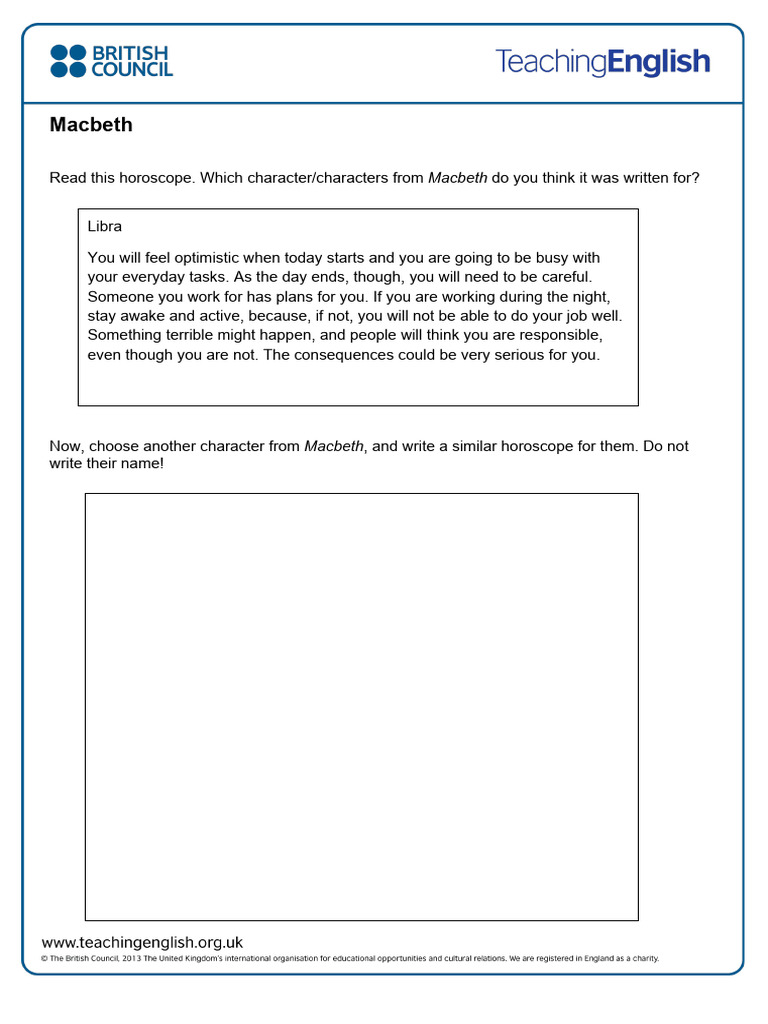 Macbeth Student worksheet | PDF