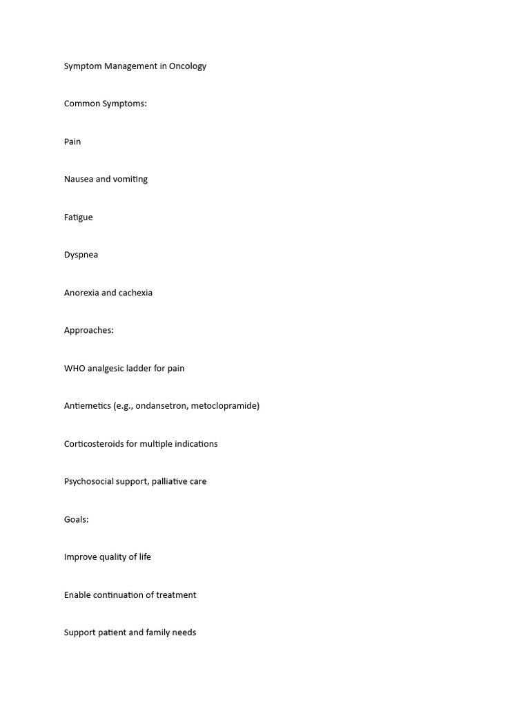 Symptom Management | PDF