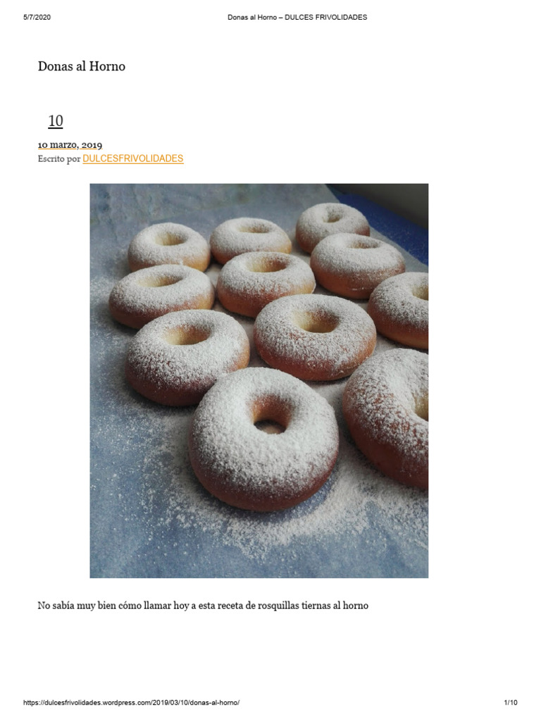 Donas Al Horno - DULCES FRIVOLIDADES | PDF | Rosquilla | Panes