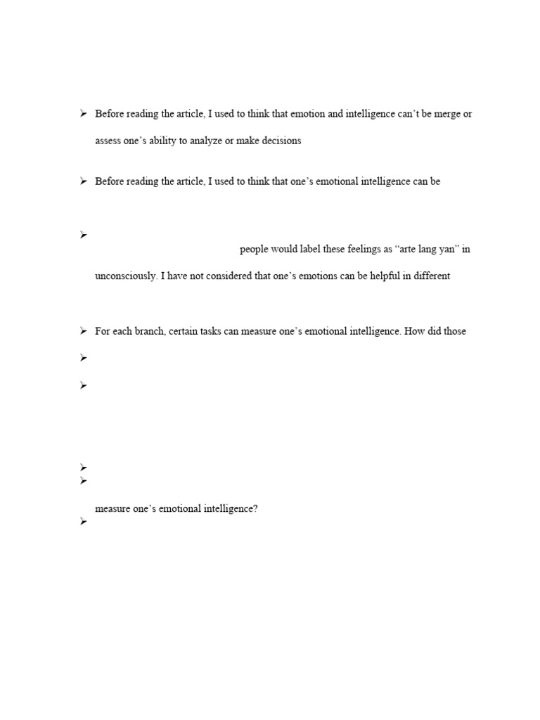 Metacognitive Reading Report 2 | PDF | Emotional Intelligence | Intelligence