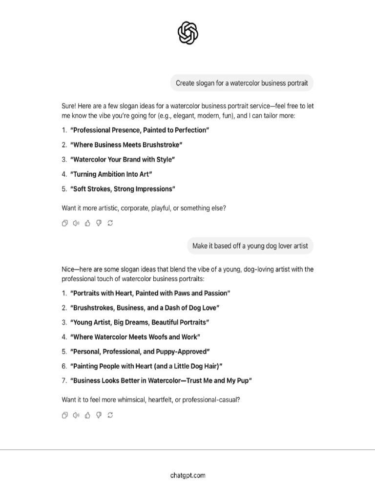 Watercolor Portrait Slogans | PDF
