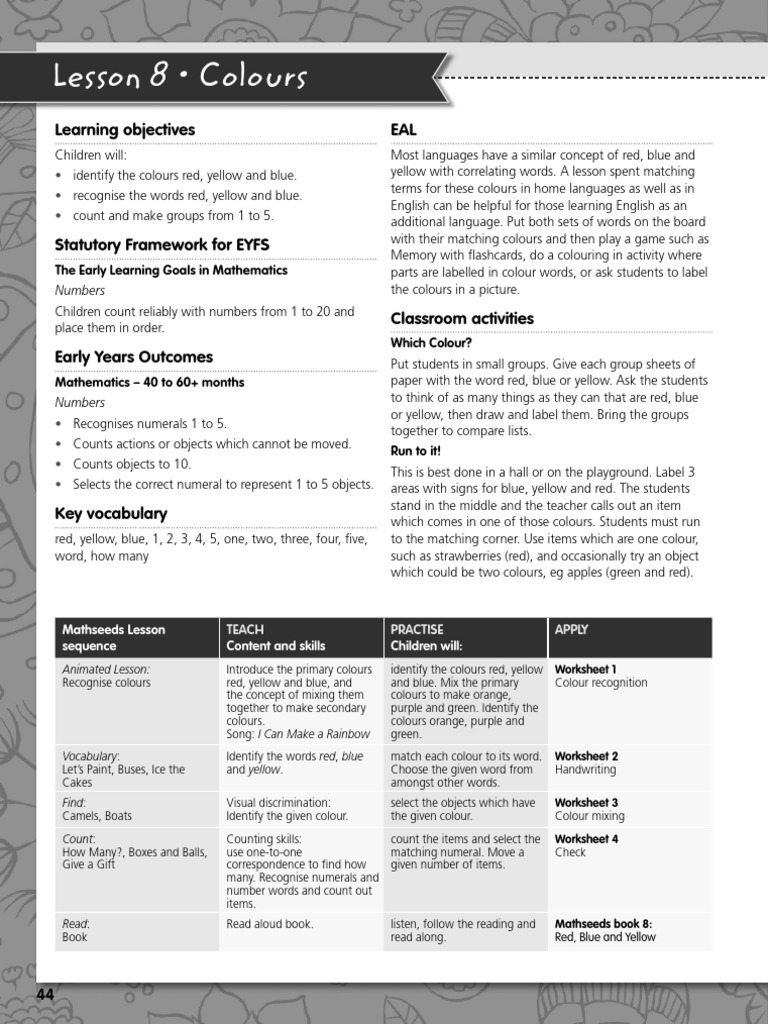 Activity Sheet Maths Homeschool Worksheets Map 2 Lesson 8 en-GB | PDF ...