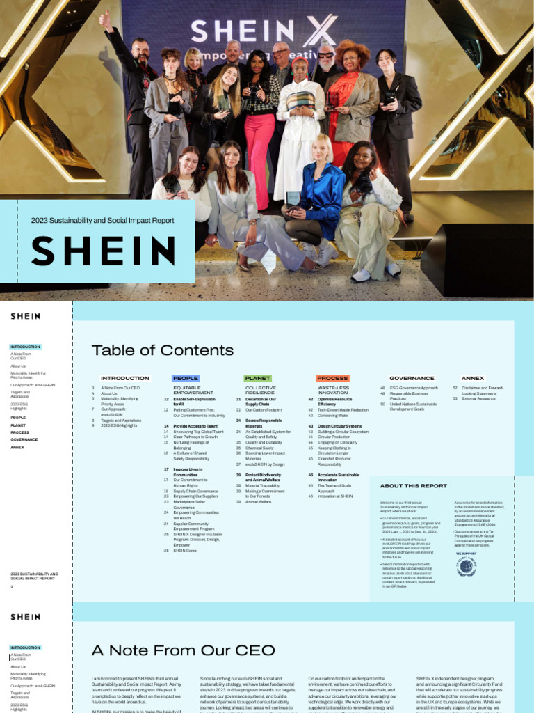 FINAL SHEIN 2023 Sustainability and Social Impact Report PDF | PDF ...