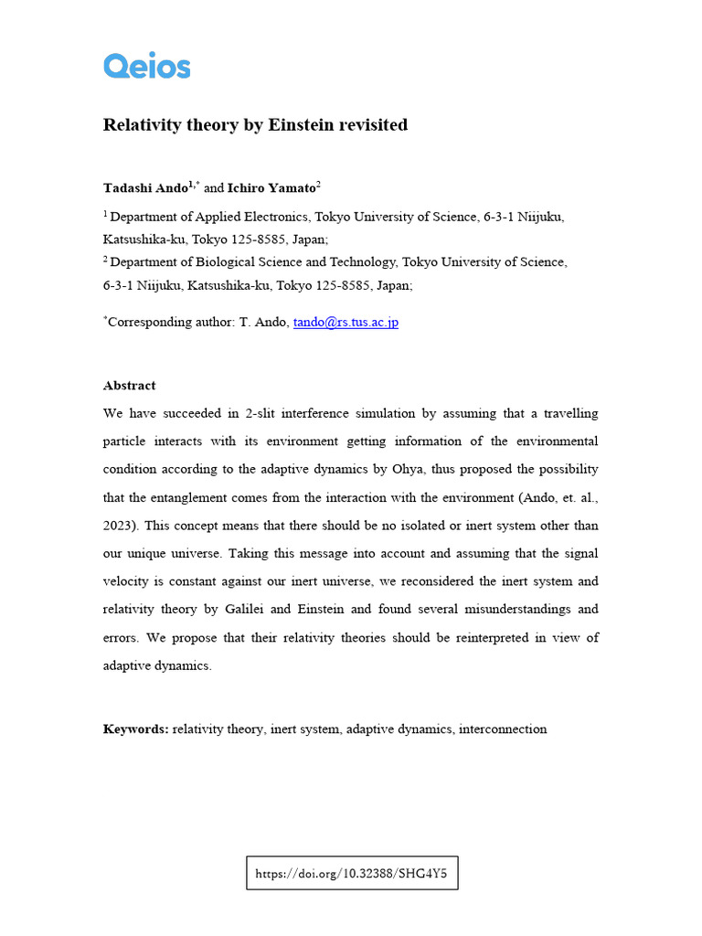 Relativity_Theory_by_Einstein_Revisited | PDF | Special Relativity ...