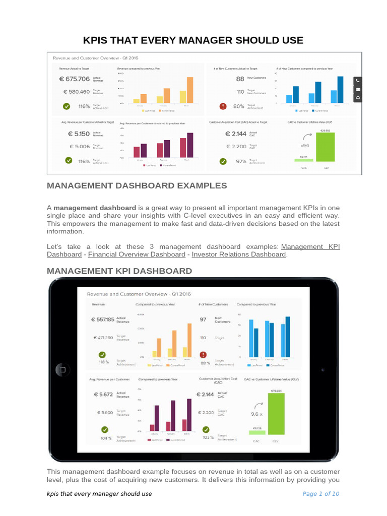 1 Kpis That Every Manager Should Use | PDF | Investing | Return On Equity