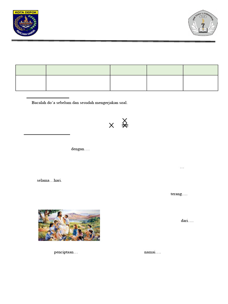 Soal PAS GAnjil Agama Kristen Kls 4 2022-2023 | PDF