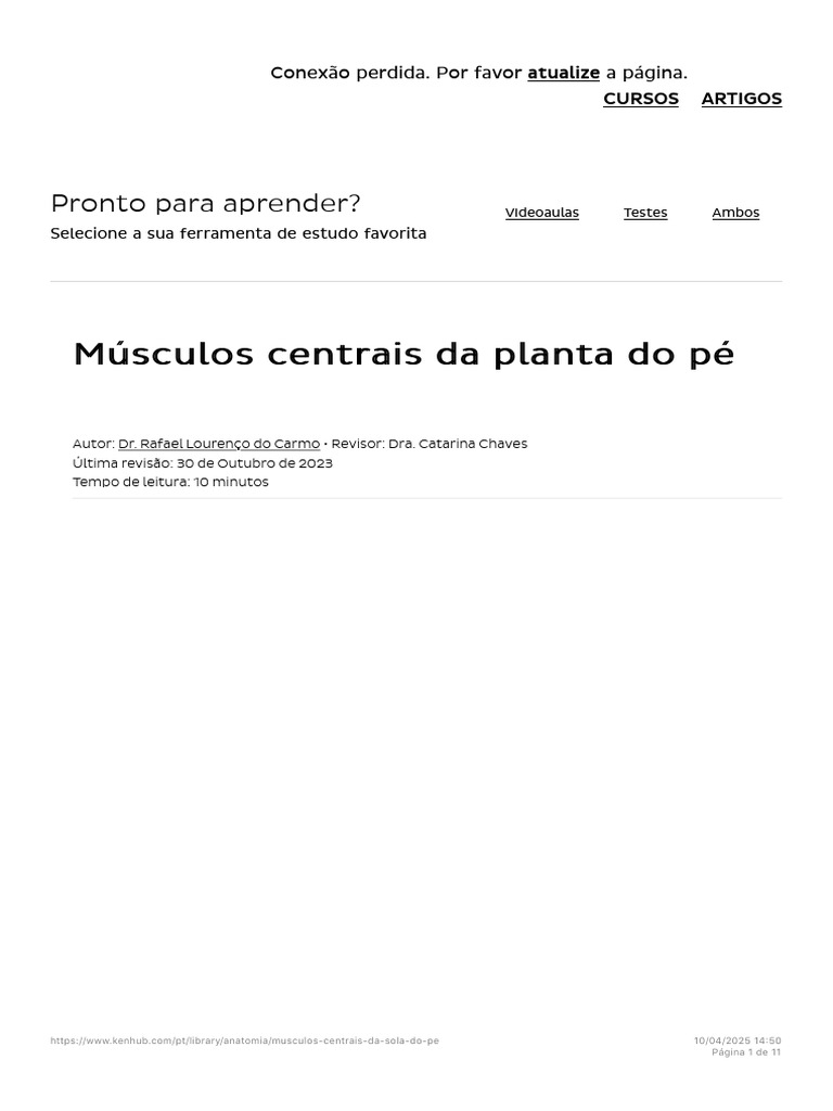 Músculos centrais da planta do pé_ Anatomia e inervação | Kenhub | PDF ...