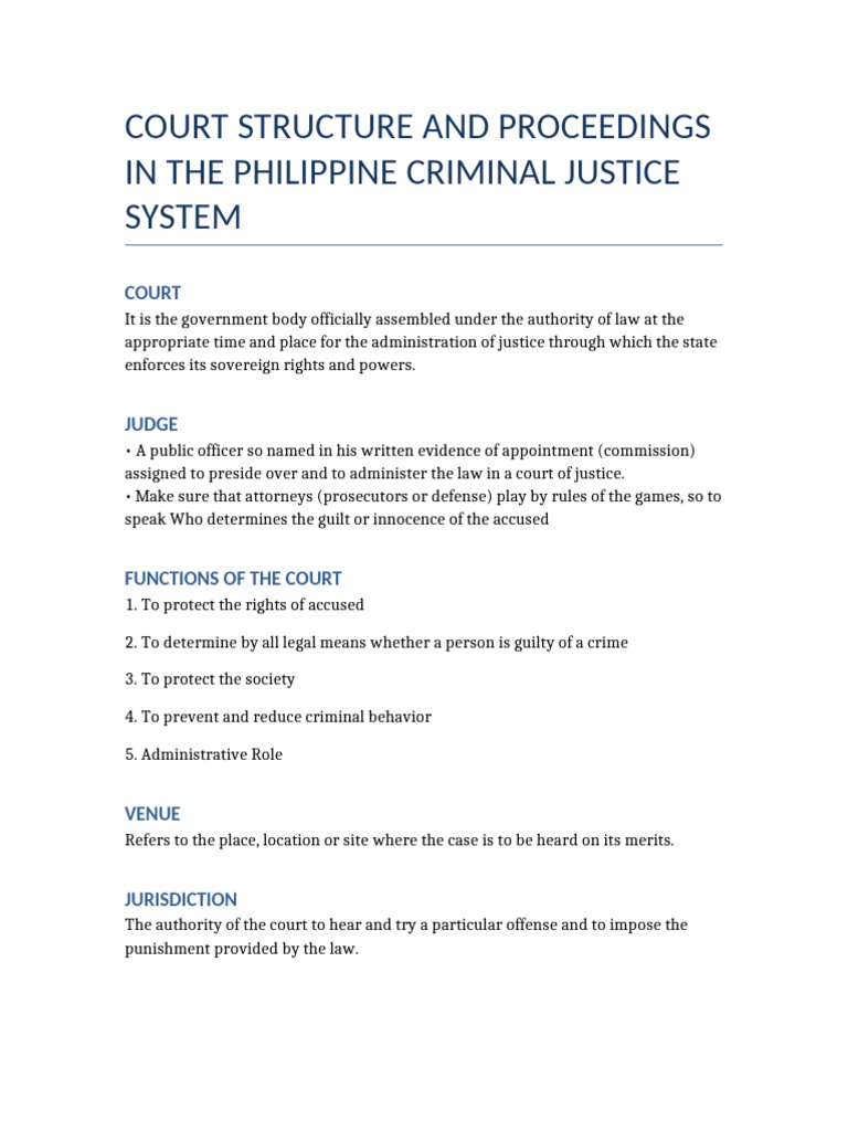 Philippine Criminal Court Structure | PDF