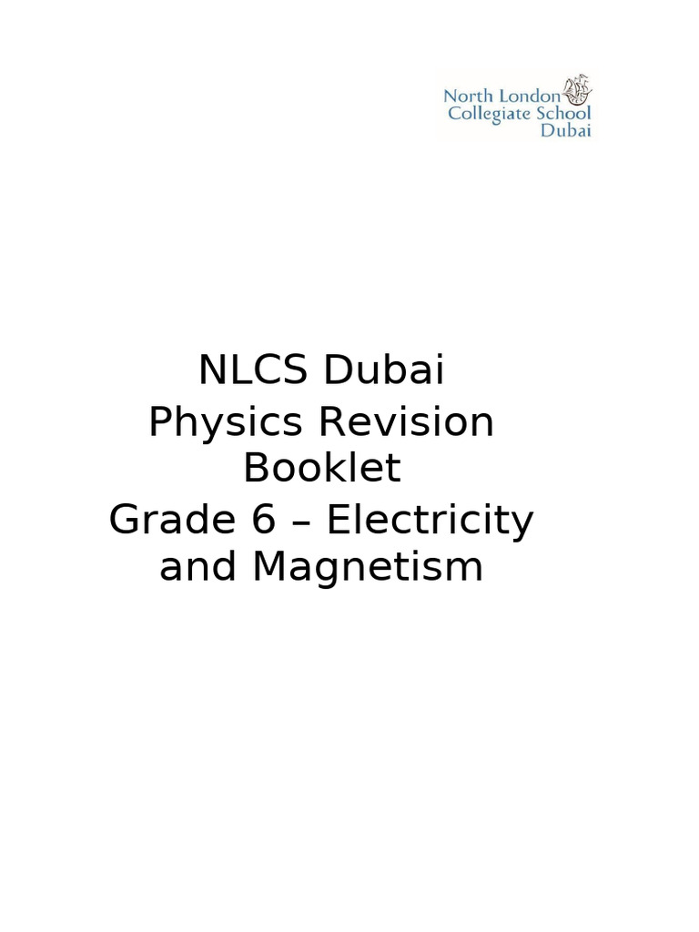 Grade 6 Electricity & Magnetism Guide | PDF | Electricity | Magnet