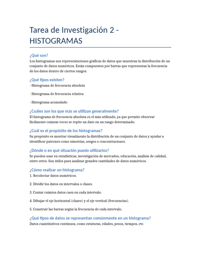 Tarea Histogramas | PDF