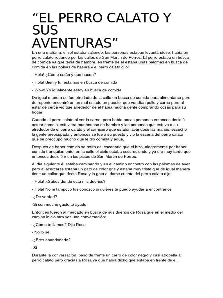 Perro Calato y Sus Aventuras | PDF
