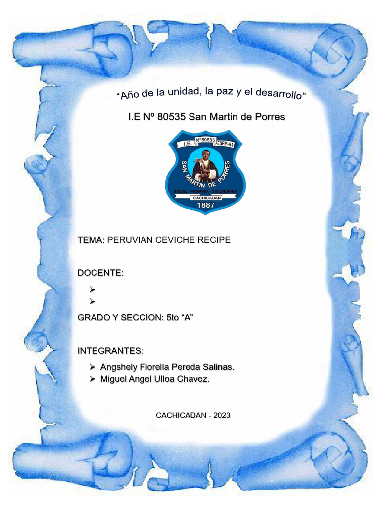 Peruvian Ceviche Recipe | PDF