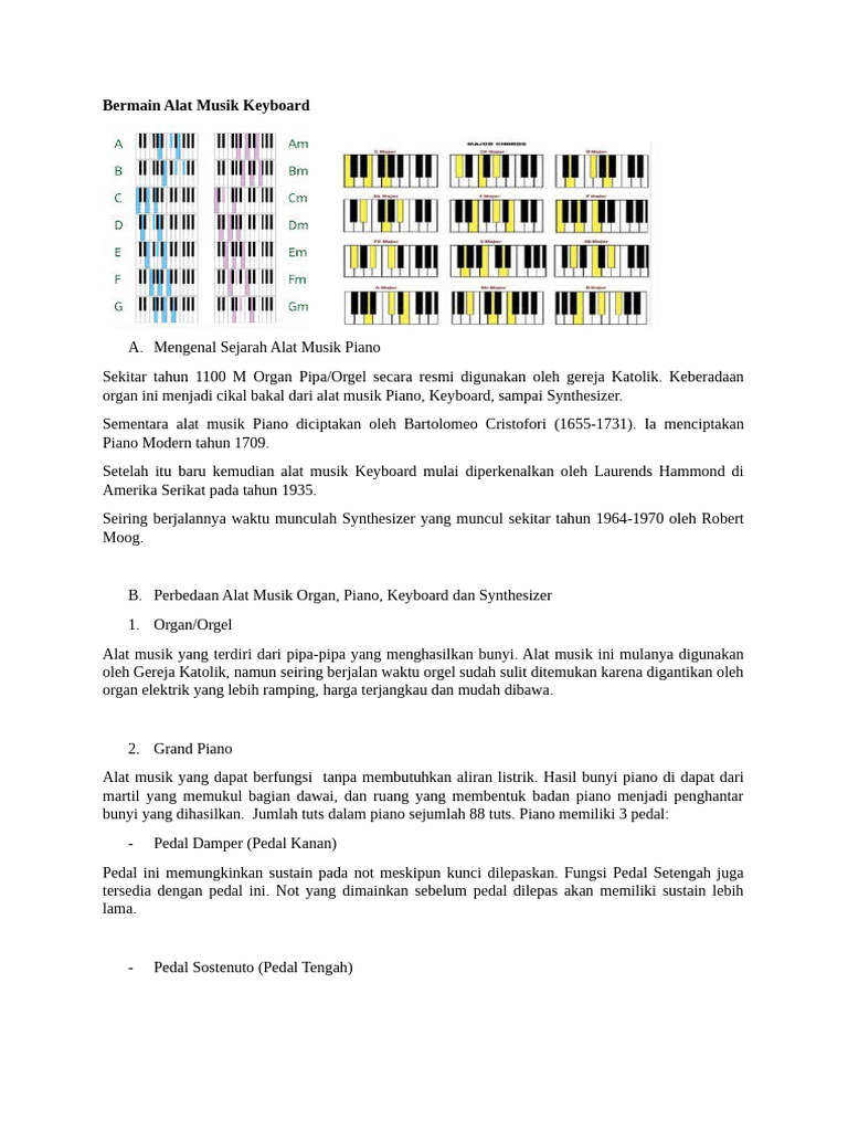 Bahan Bacaan - Bermain Alat Musik Keyboard | PDF