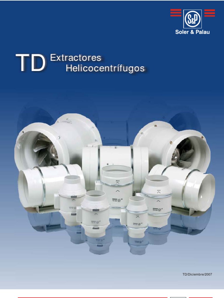 Extractores Helicoentrífugos TD | PDF | Ventilador mecánico | Aluminio