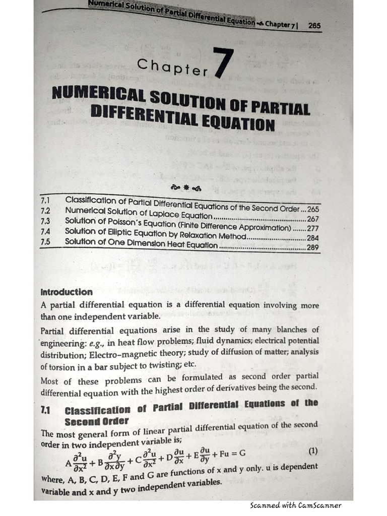 7. Numerical Solution of Partial Differential Equation | PDF