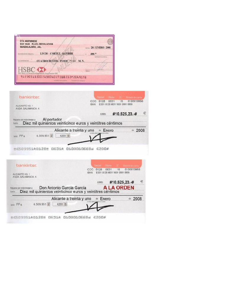 Tipos de Cheques de Mexico | PDF