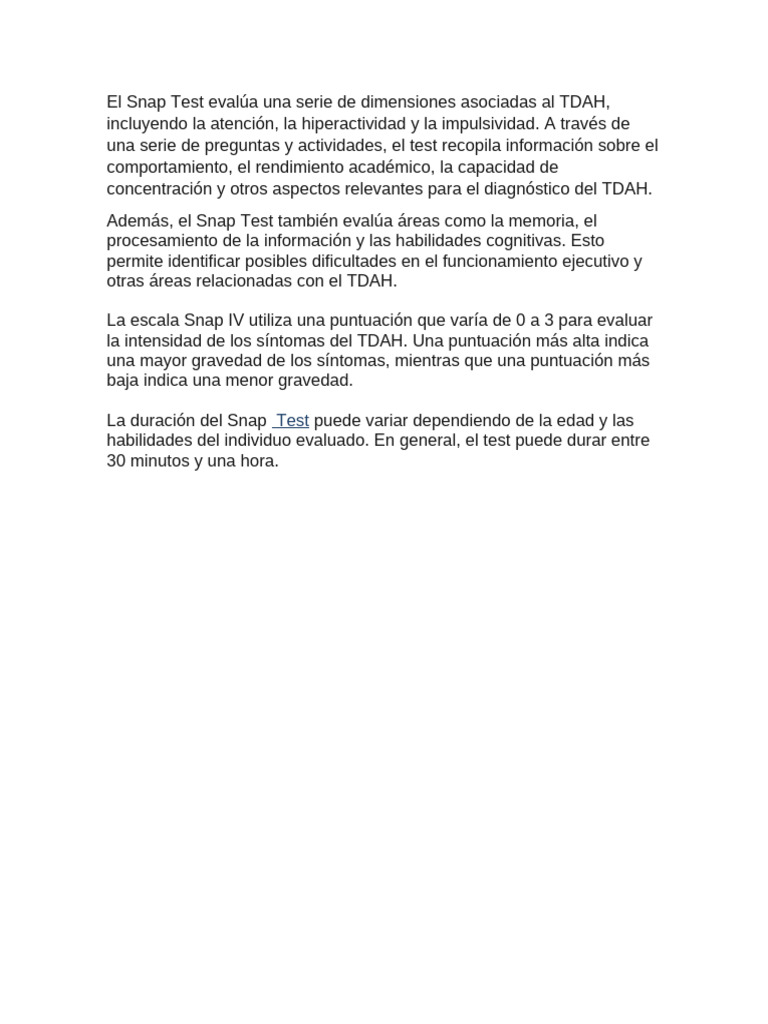 Teoria Test Snap Iv | PDF
