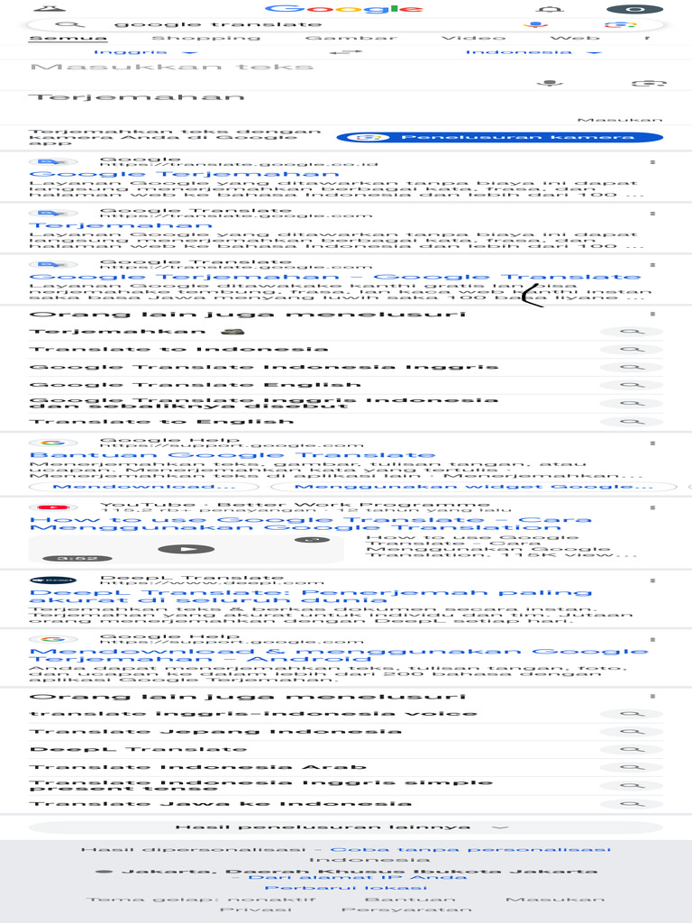 Google Translate - Penelusuran Google | PDF