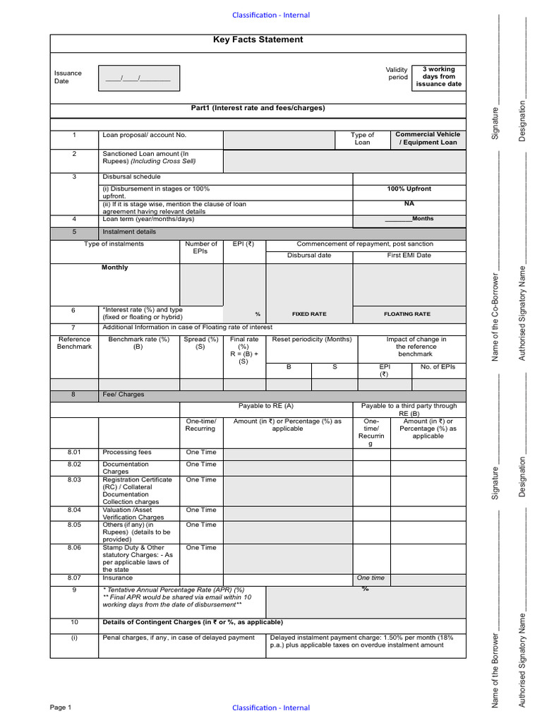 Key Facts Statement For Printing - CVCE - Final Version | PDF | Annual Percentage Rate | Loans
