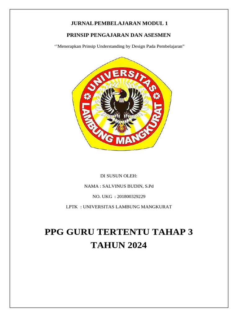 Jurnal Pembelajaran Modul 1 PPG 2024 | PDF