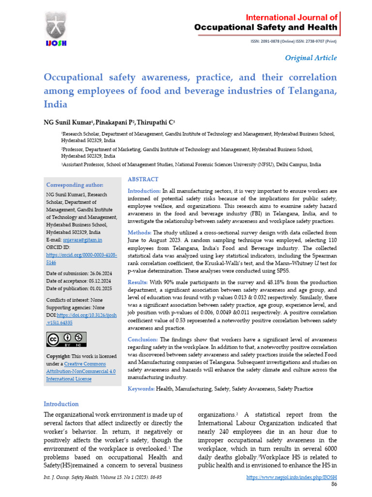 Occupational Safety Awareness | PDF | Survey Methodology | Occupational ...