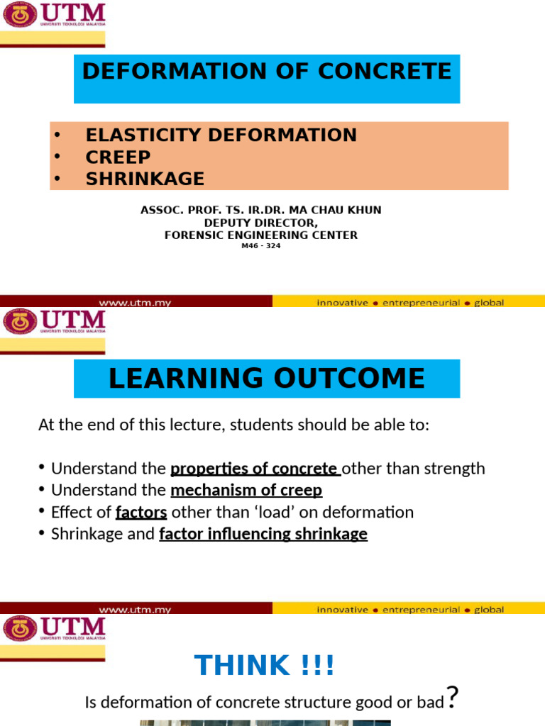 C5 Concrete Deformation | PDF | Concrete | Elasticity (Physics)