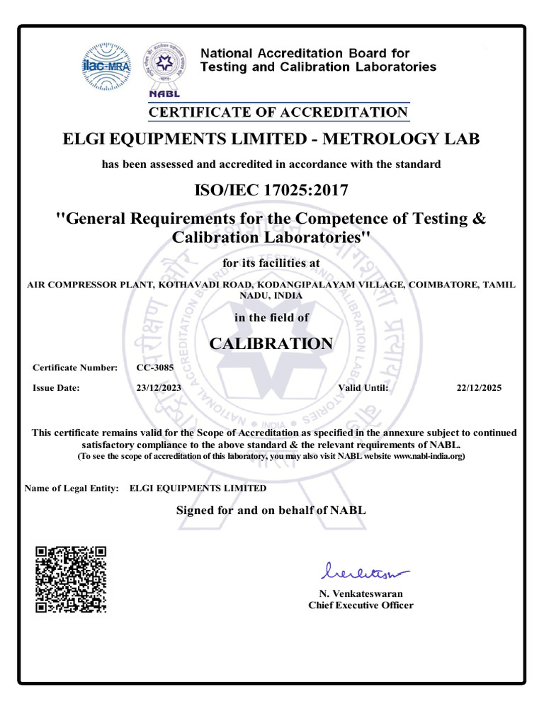 ISO 17025 Certificate CC 3085 | PDF