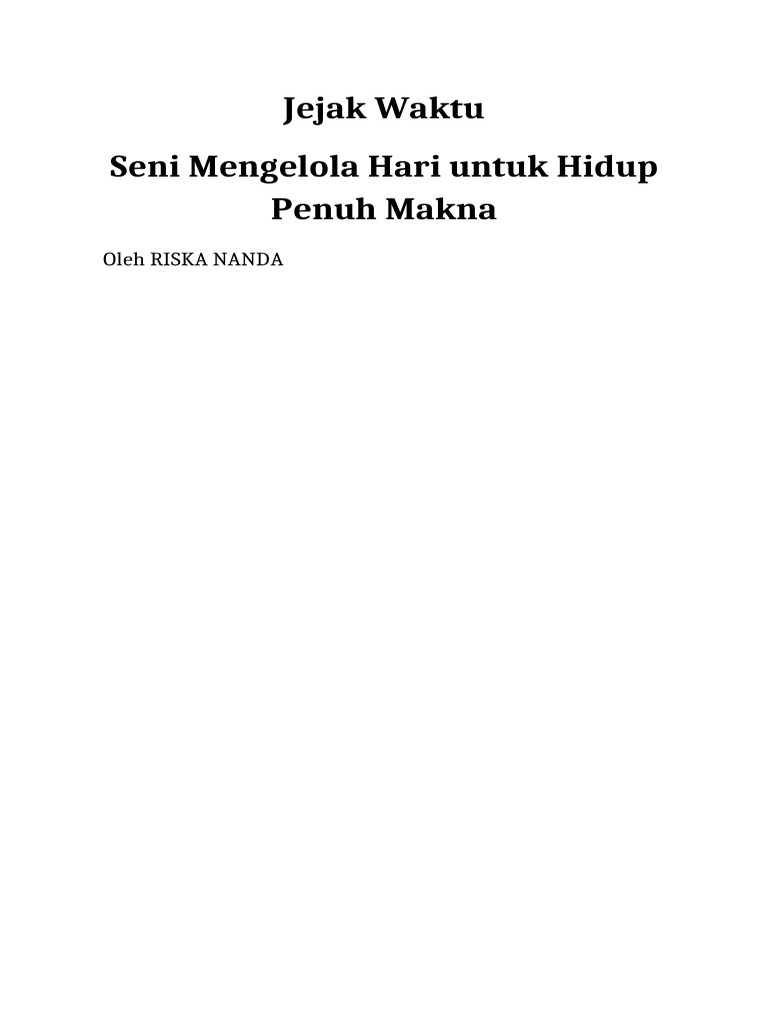 Jejak Waktu Buku Draft | PDF