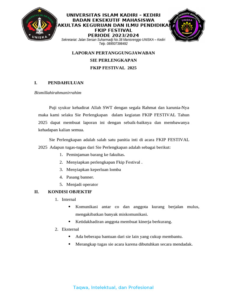 LPJ Sie Perkap Fkip Festival 2025 | PDF