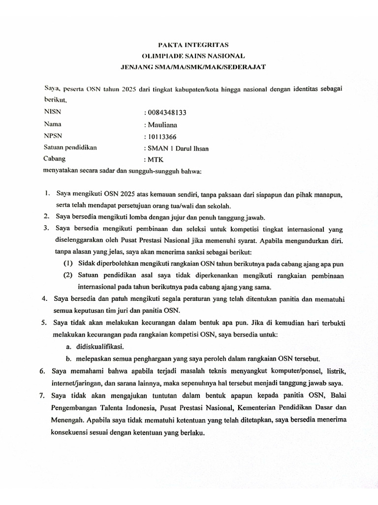 Integritas Mauliana | PDF