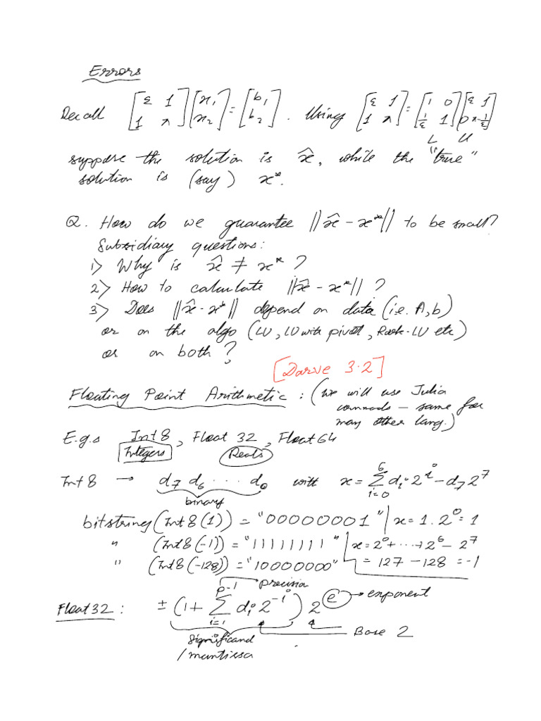 EE636 Lecture 2 Errors and Sensitivity | PDF | Computer Science | Numbers