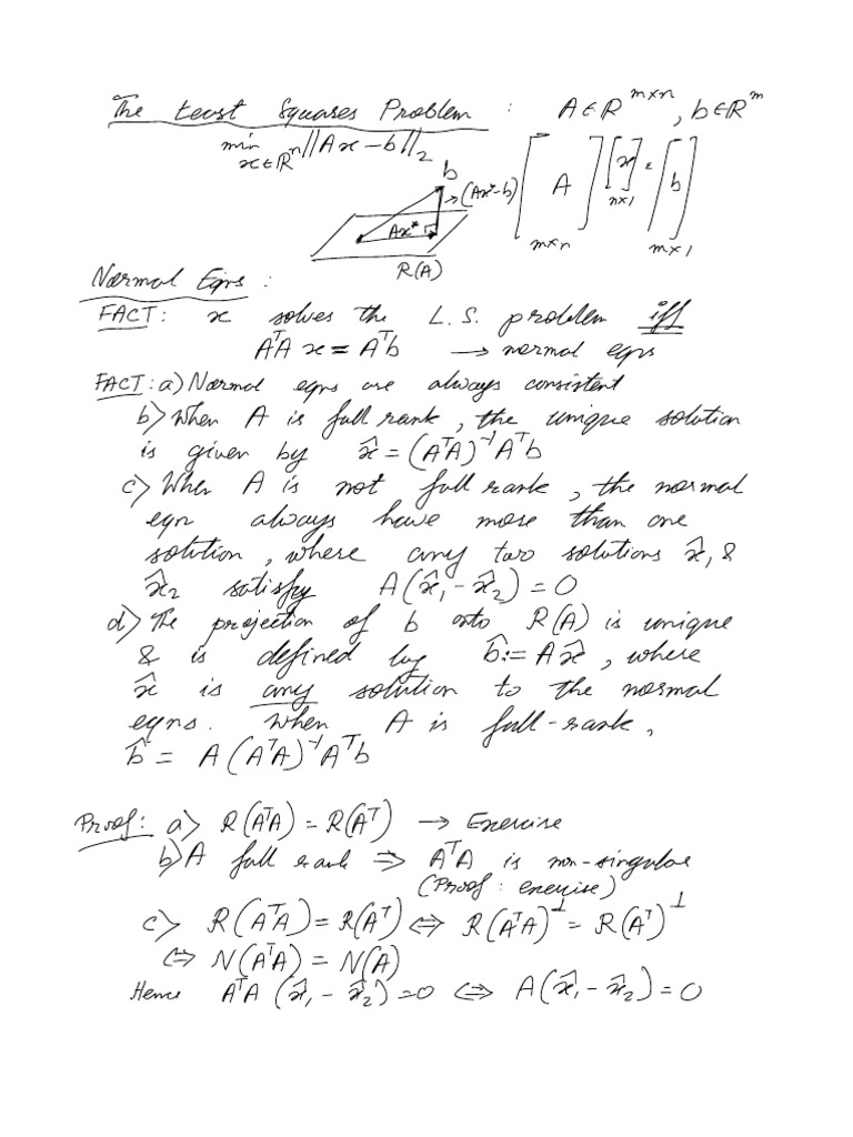 EE636 Lecture 4 Least Squares | PDF | Mathematics | Mathematical Objects