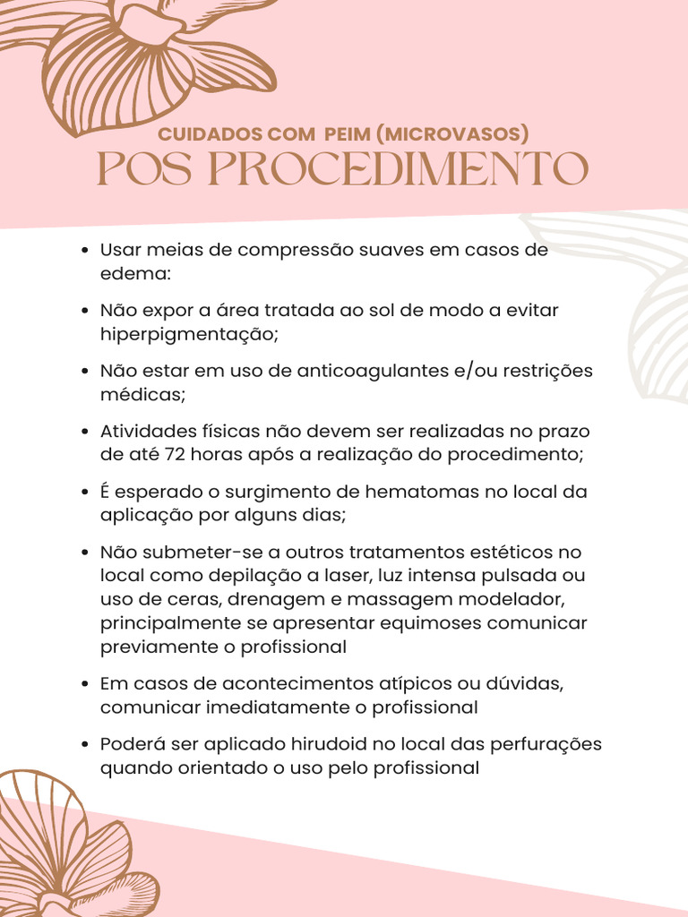 Cópia de DocPremium - Cuidados Com PEIM (Microvasos) Pos Procedimento PDF | PDF