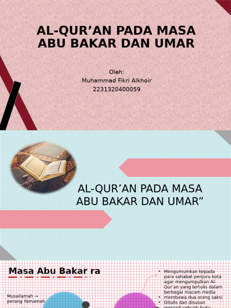 Ppt Alquran Pada Masa Abu Bakar Dan Umar | PDF
