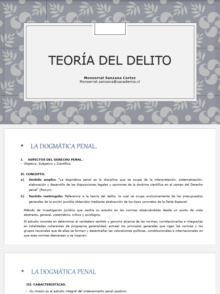 TEORÍA DEL DELITO - Derecho Penal 2 Act. | PDF | Intención (Derecho Penal) | Derecho penal