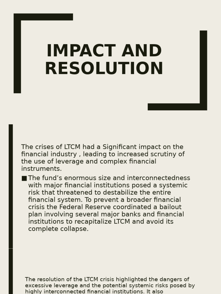 LTCM Bailout and Financial Reforms | PDF
