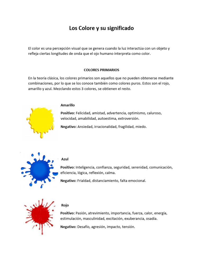 Significado de los Colores y su Uso | PDF | Color | Rojo