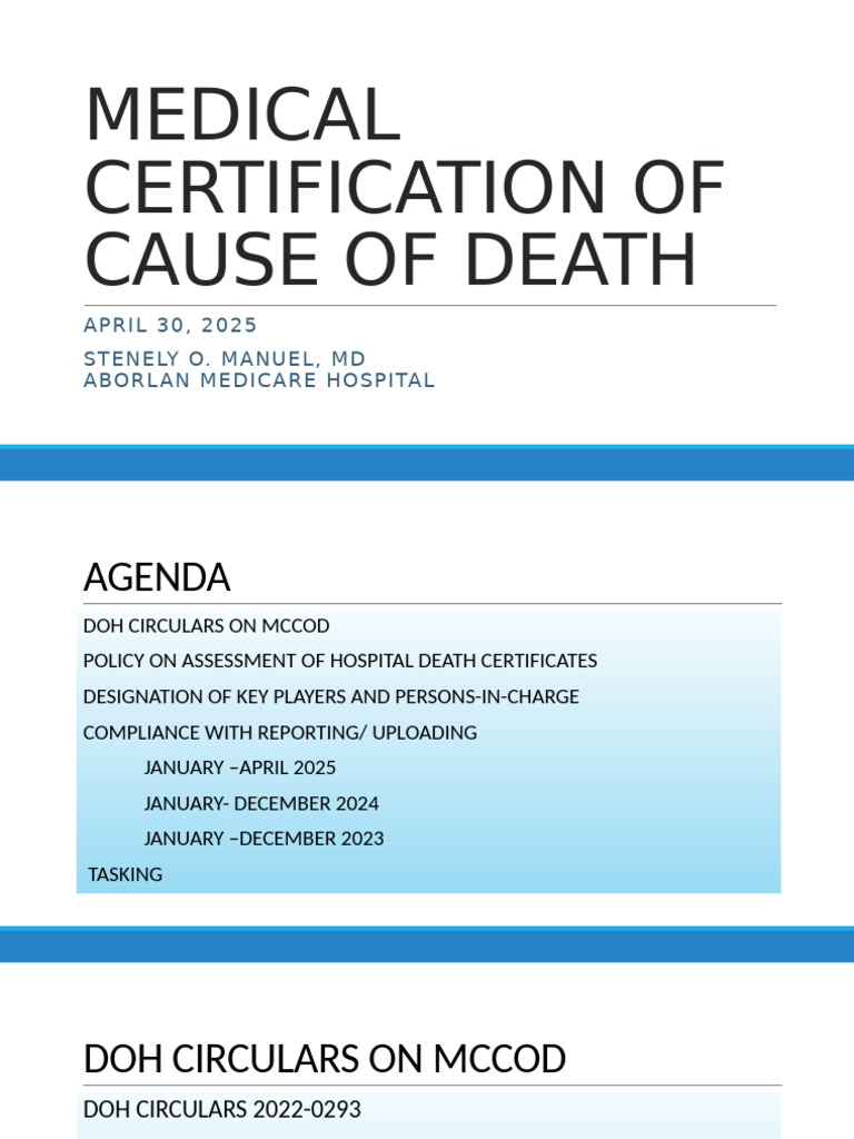 MCCOD Guidelines for Hospital Compliance | PDF | Hospital | Regulatory ...