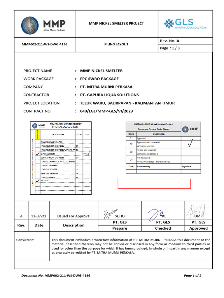 MP002 211 WS DWG 4136 Piling Layout | PDF | Deep Foundation | Smelting