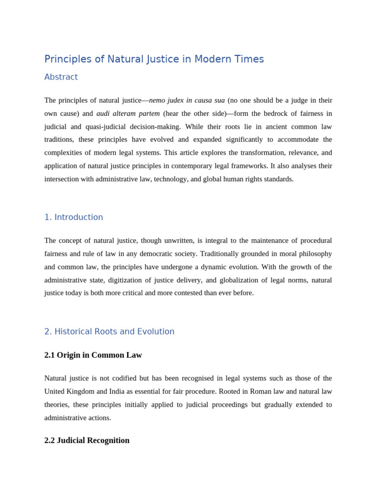 PRINCIPLES OF NATURAL JUSTICE | PDF | Justice | Crime & Violence