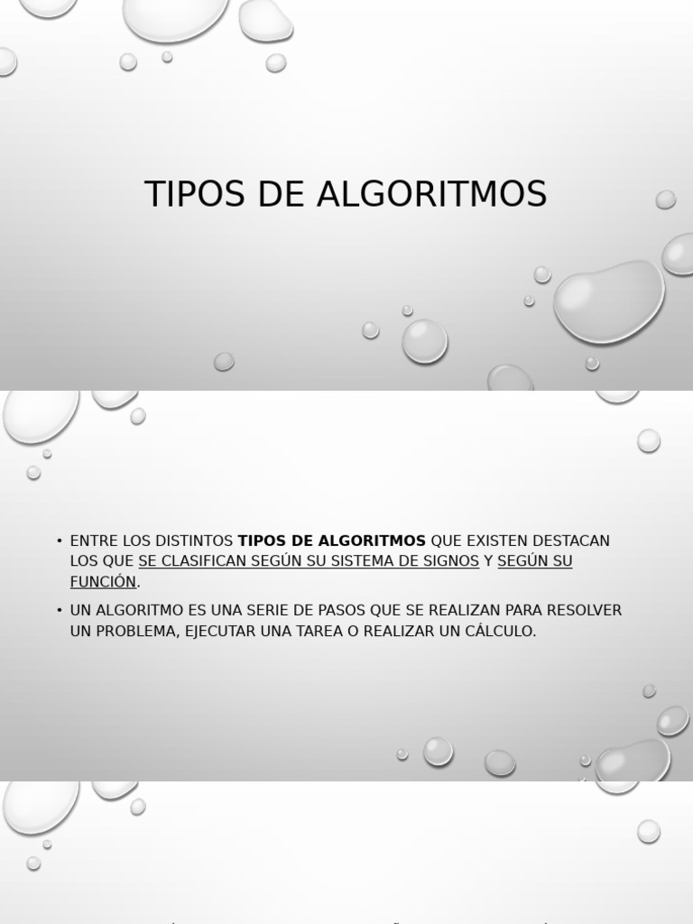 Tipos de Algoritmos y sus Funciones | PDF | Algoritmos | Programación ...