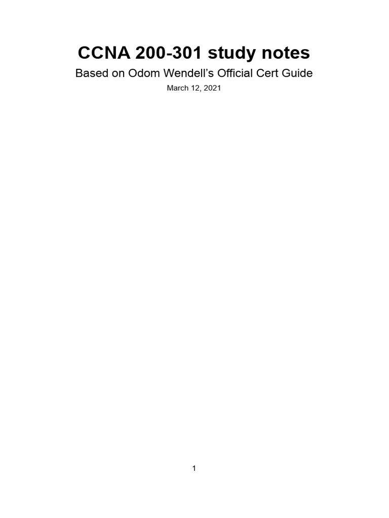 CCNA 200-301 Study notes (1) | PDF | Ip Address | Computer Networking