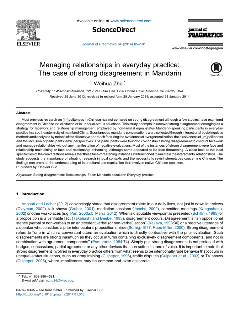 strong disagreement in Mandarin | PDF | Nonverbal Communication ...