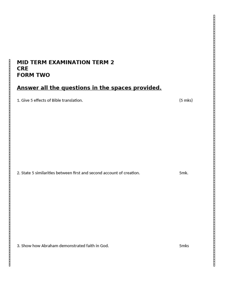 CRE F2 QS Midterm Term 2 | PDF