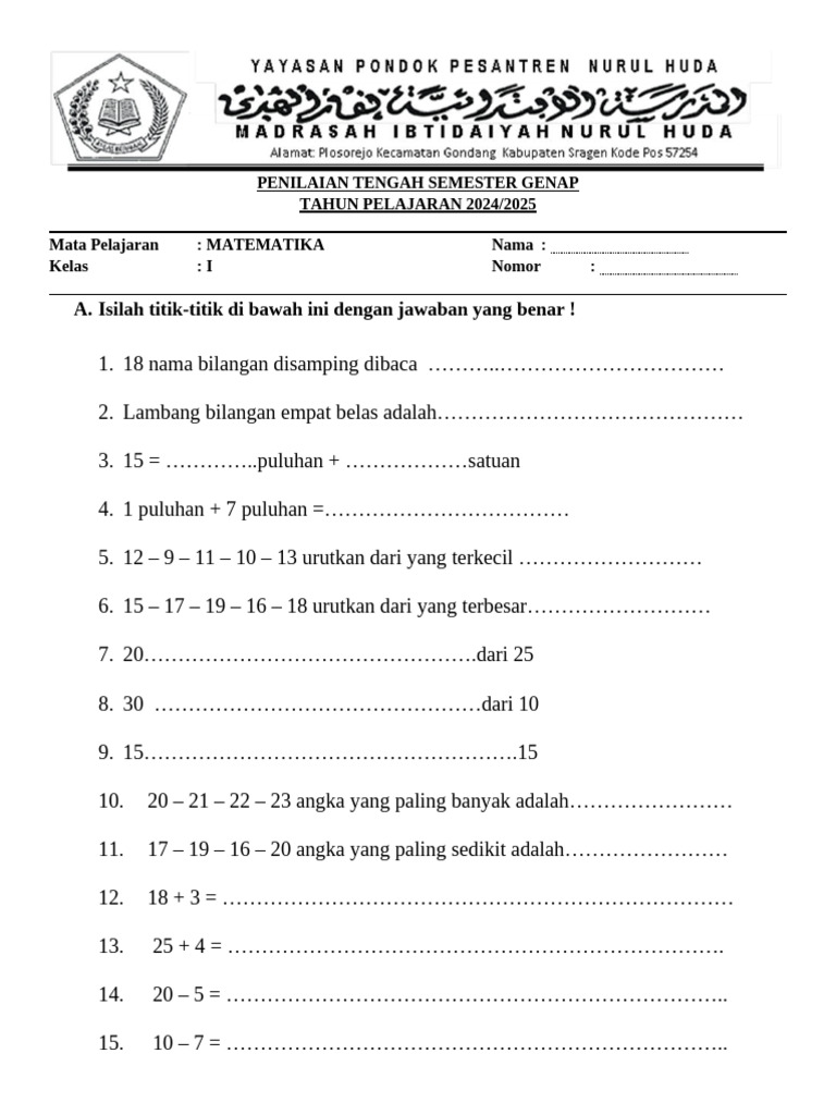 PTS MTK KLS 1 | PDF