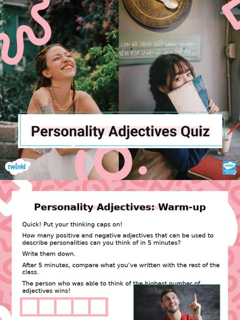 T 1721913067 Esl Personality Adjectives Quiz Adults A2 b1 - Ver - 2 | PDF