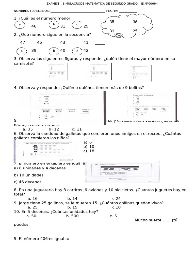 Examen Simulacro de Matemática 1 | PDF