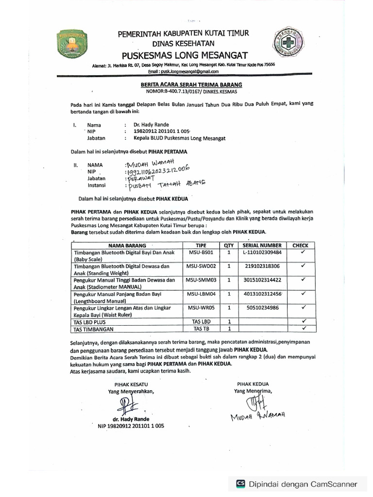 BA Serah Terima Barang | PDF