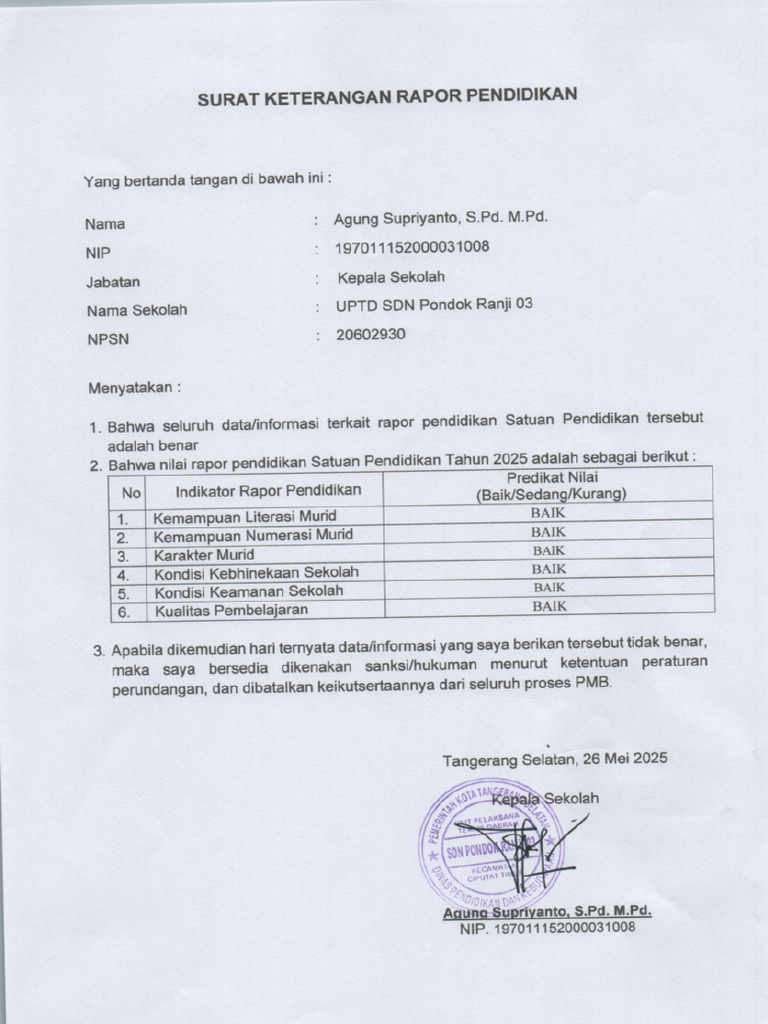 RAPORT PENDIDIKAN | PDF